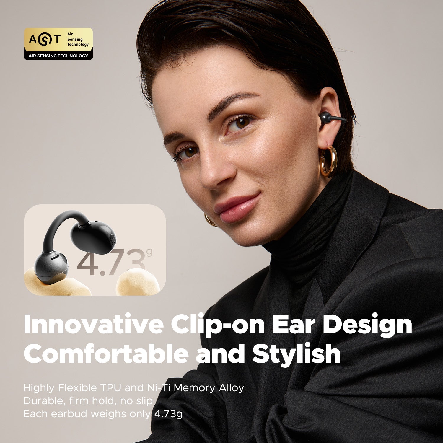 SOUNDPEATS POP Clip with Physical Buttons