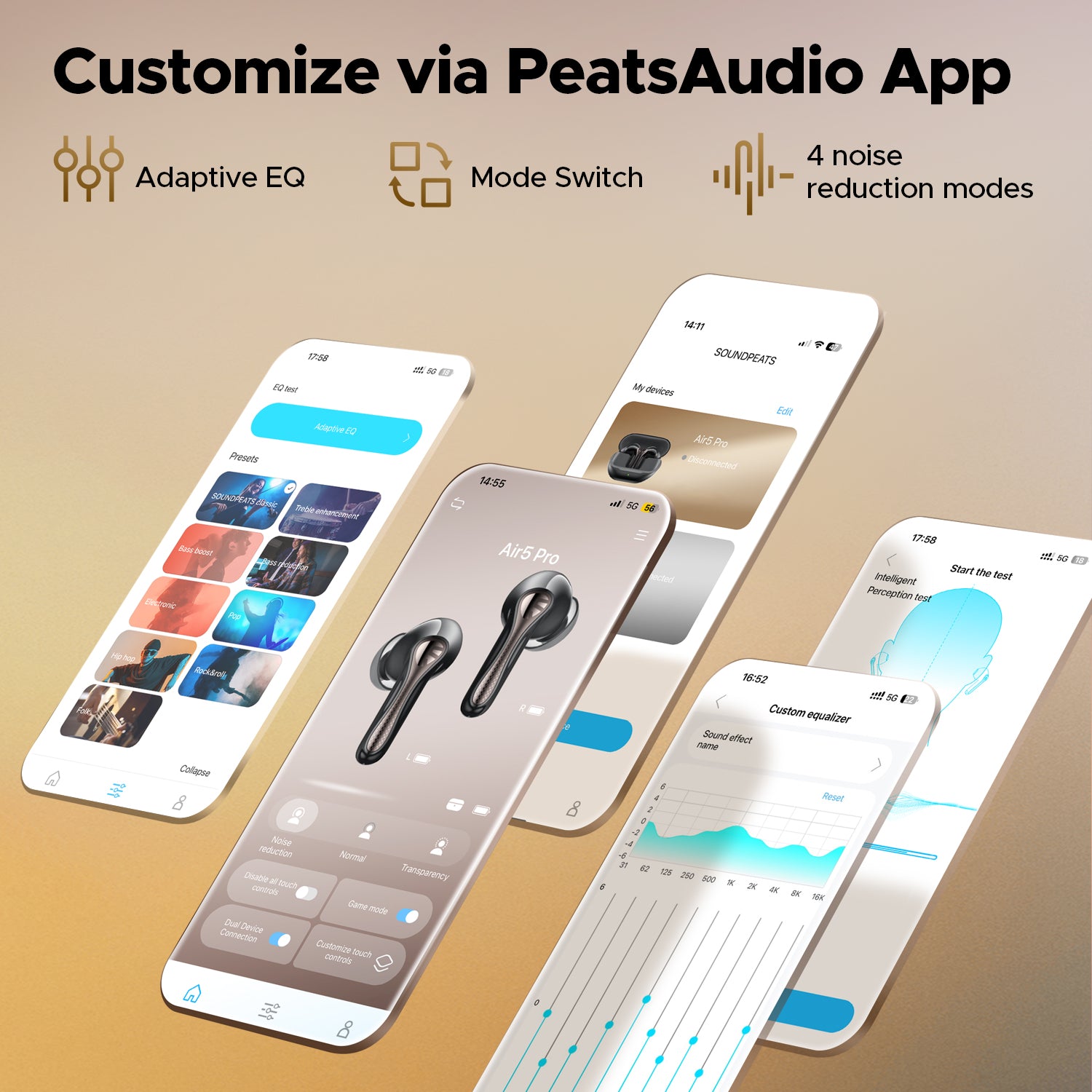 SOUNDPEATS Air5 Pro – True Wireless Hi-Res Earbuds with Adaptive ANC