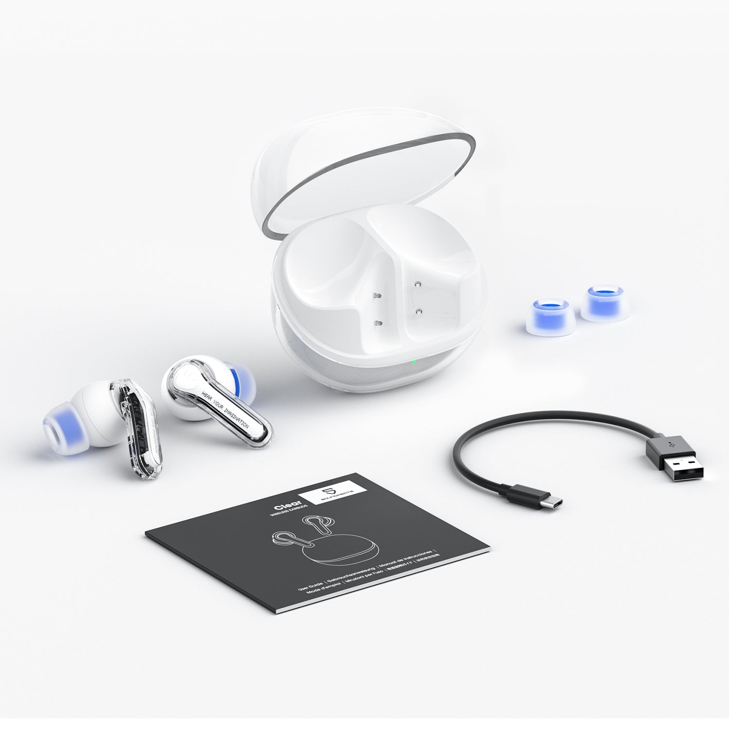 SoundPEATS Clear Transparent In-ear Wireless Earbuds – SOUNDPEATS